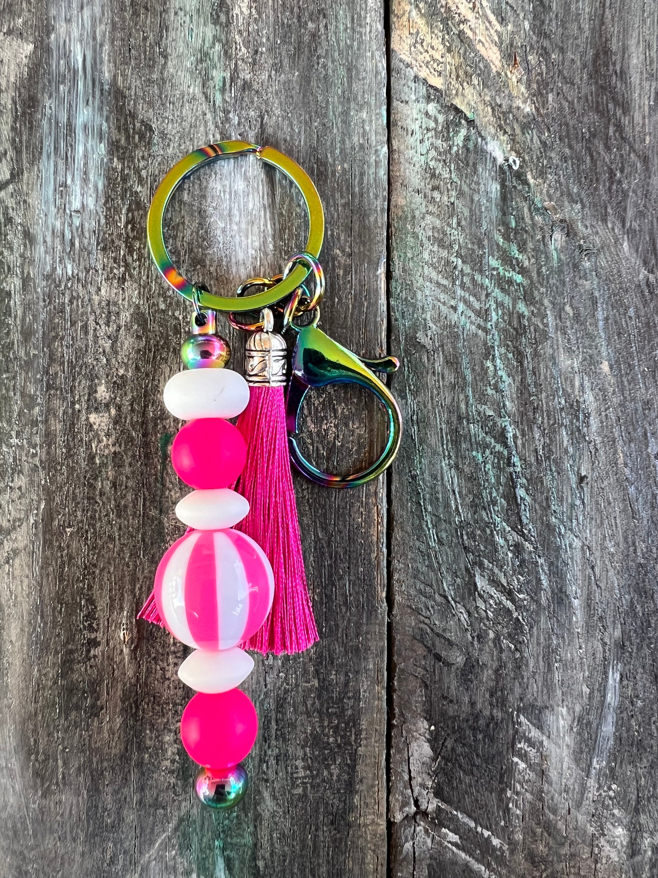 Bar Keychain Beaded Keychain Custom Beaded Keychain Cute Custom Beaded ...