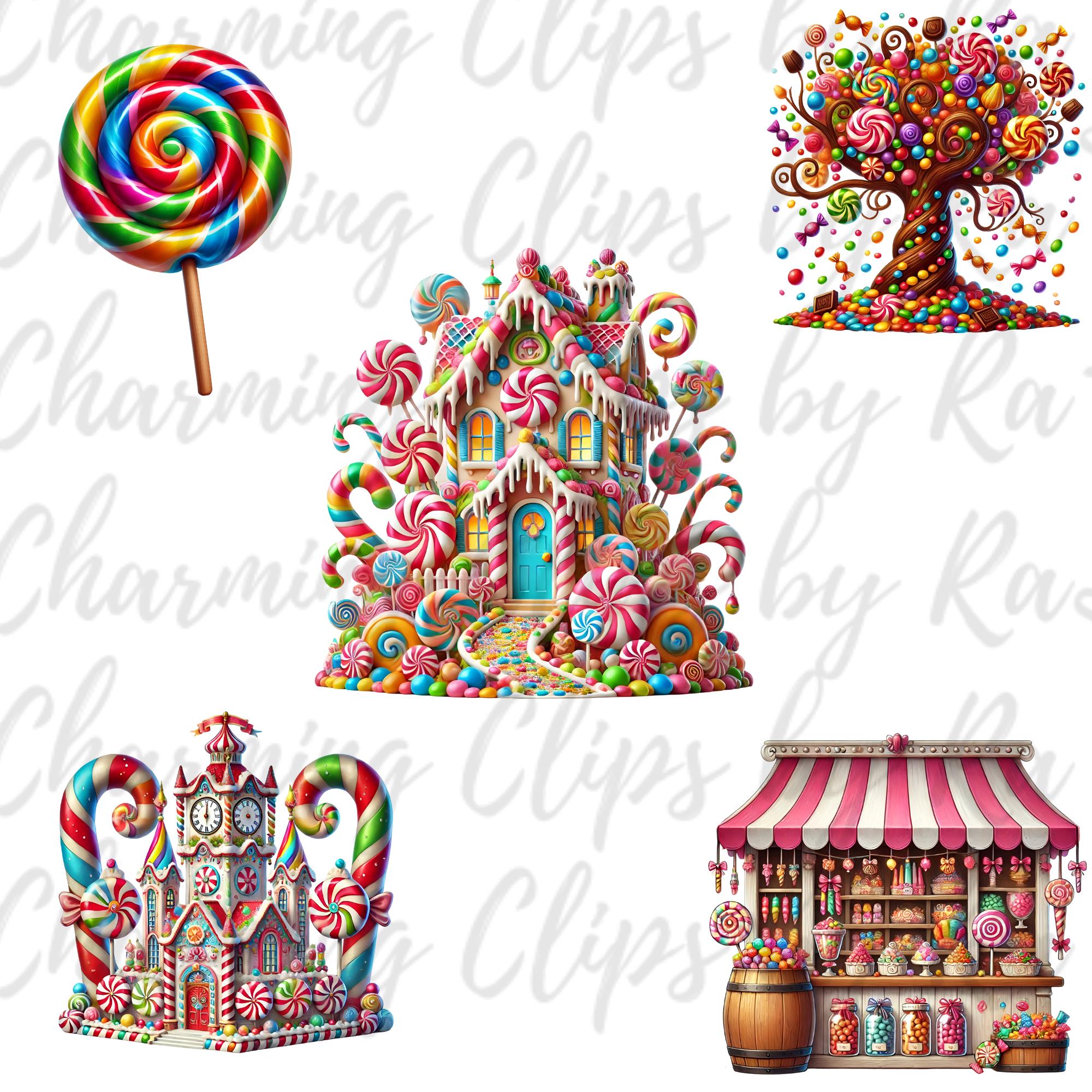 Candyland Clipart, Sweets PNG Bundle, Candy Sublimation, Candy Shop ...