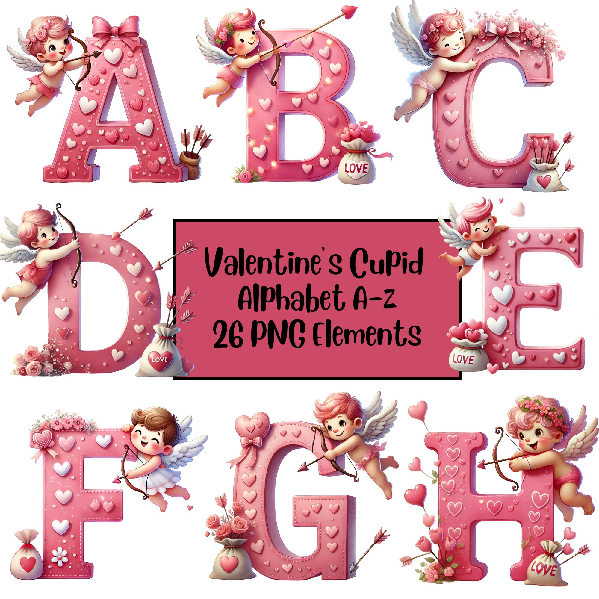 Valentines Day Alphabet PNG, Valentines Letters, Love Clipart ...