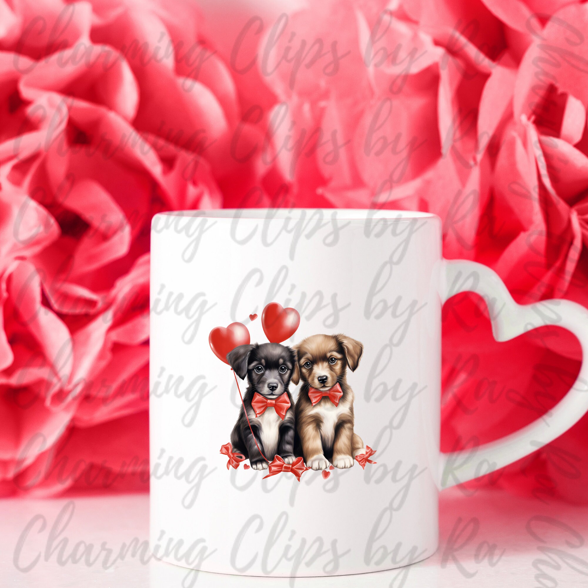 Valentine Dogs PNG Clipart Bundle, Valentines Day PNG, Cute Valentines ...