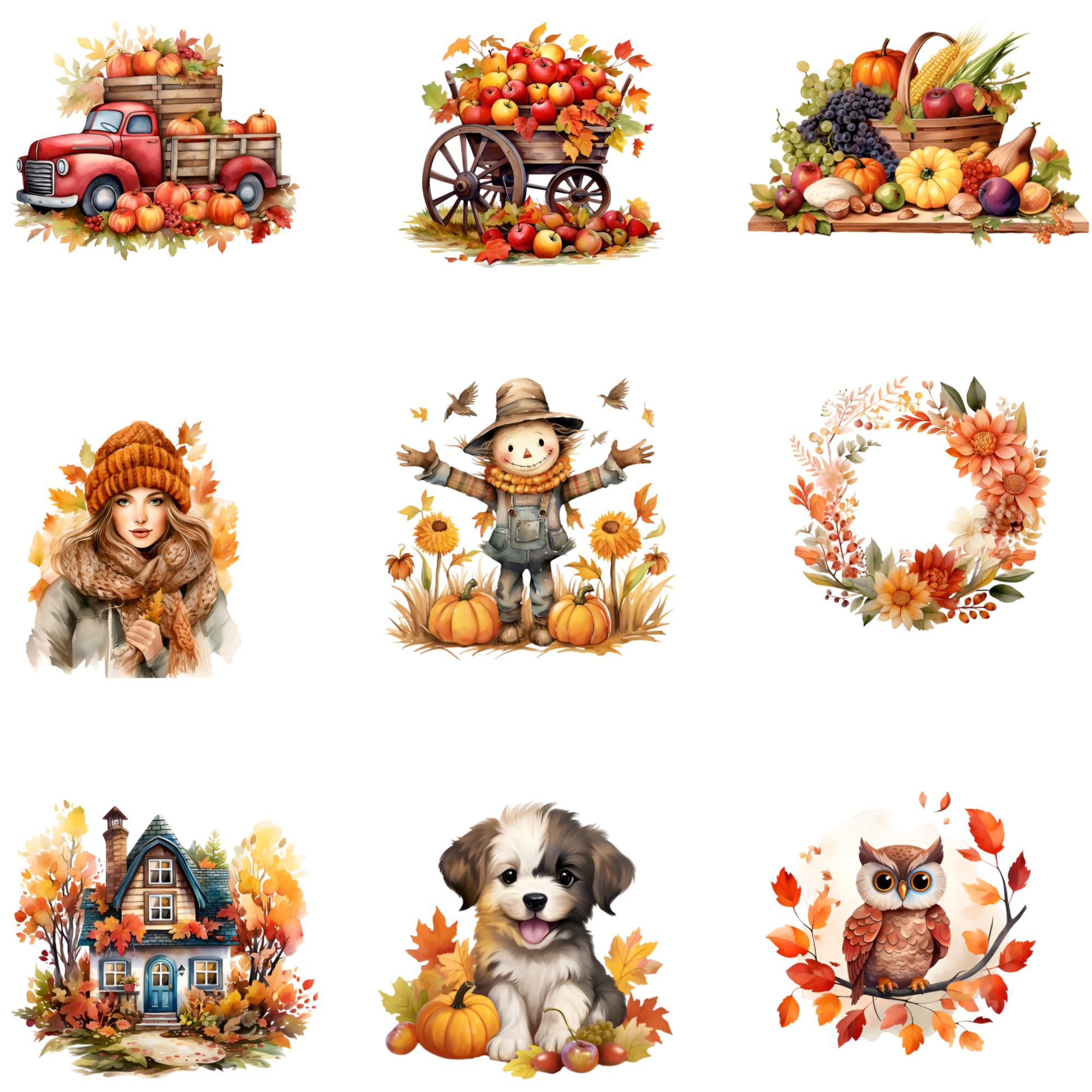 Autumn Days Clipart, Fall Elements, Fall Vibe Clipart, Cozy Fall Png ...