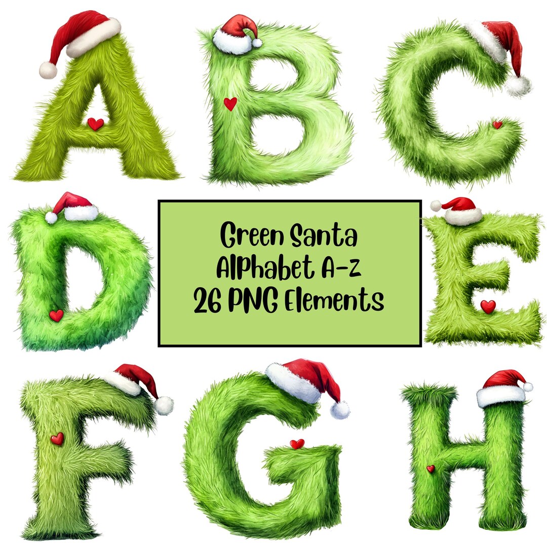 Christmas Alphabet PNG, Santa Letters Clipart, Santa Alphabet ...