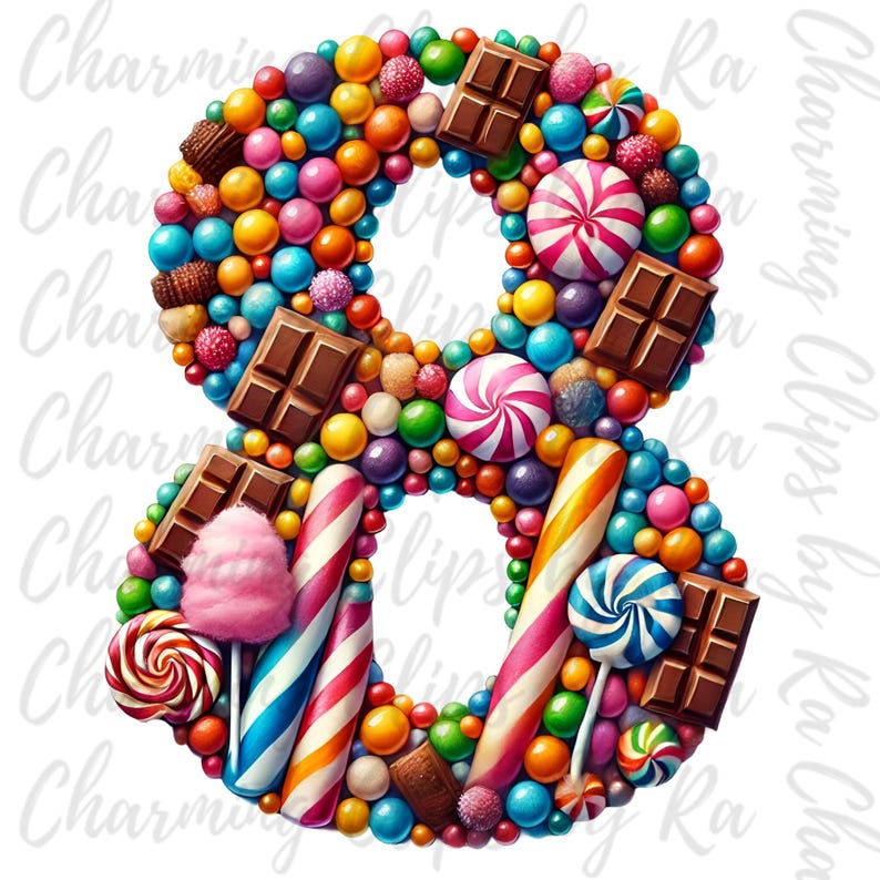 Candyland Clipart, Candyland Numbers, Birthday Sweets, Candy Shop ...