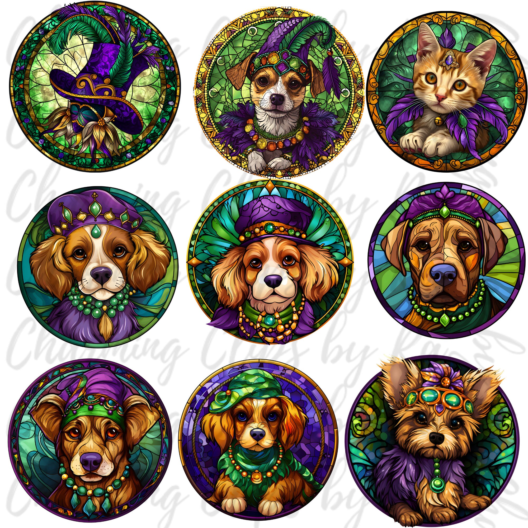 Mardi Gras Stained Glass Round Clipart, Mardi Gras Mask PNG, Window ...