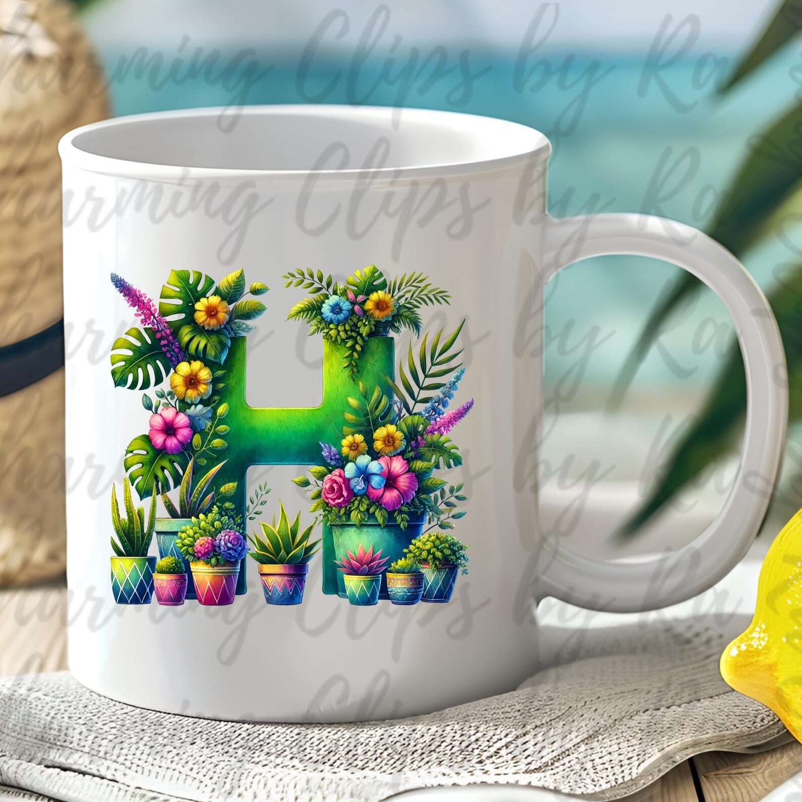 Plant Lover Alphabet, Spring Letter PNG, Potted Plant Alphabet ...