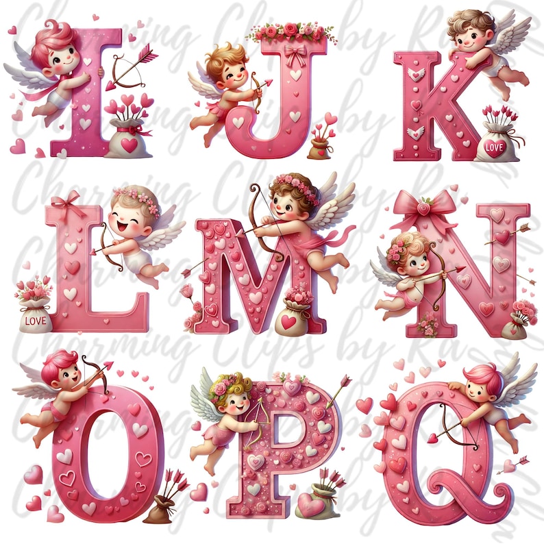 Valentines Day Alphabet PNG, Valentines Letters, Love Clipart ...
