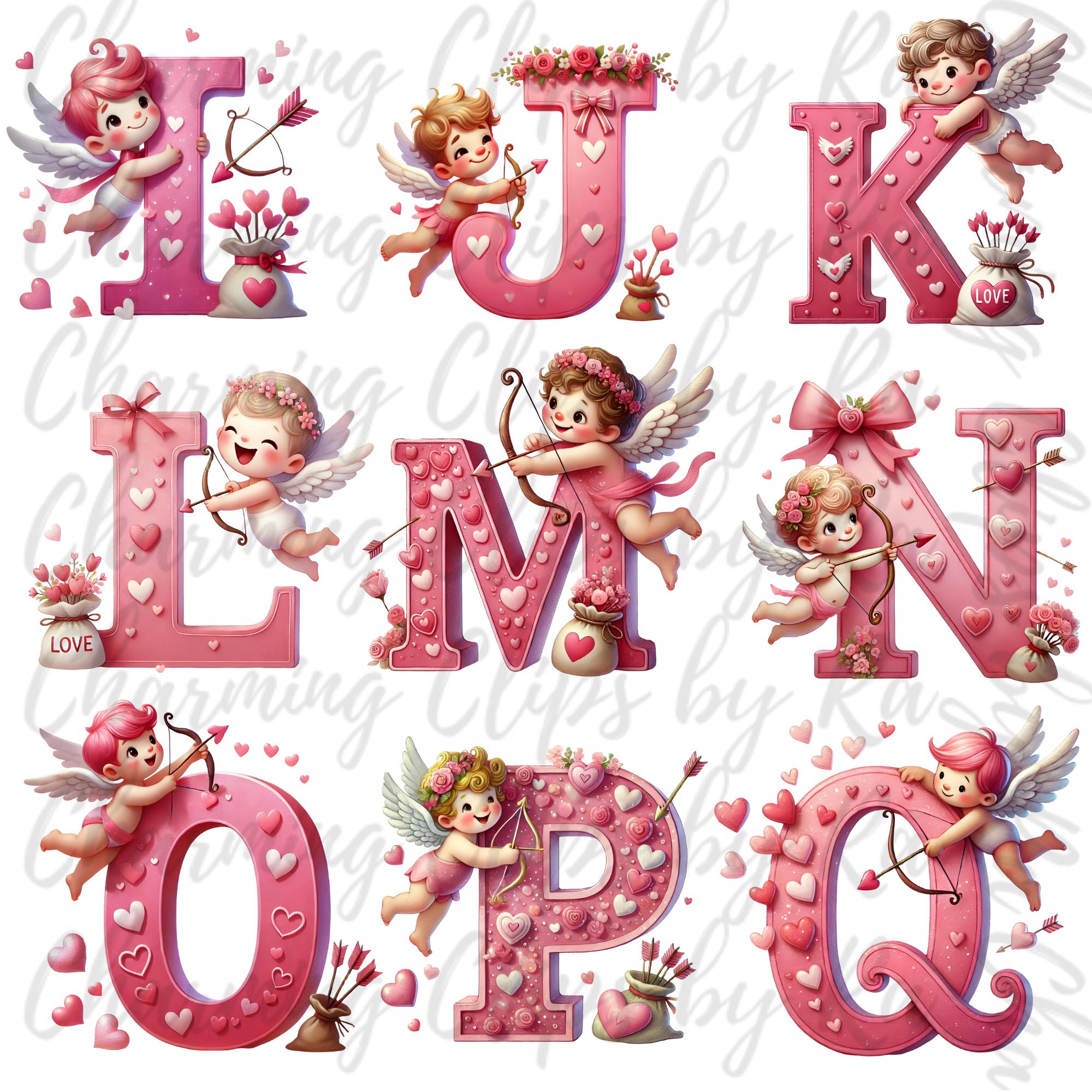 Valentines Day Alphabet PNG, Valentines Letters, Love Clipart ...