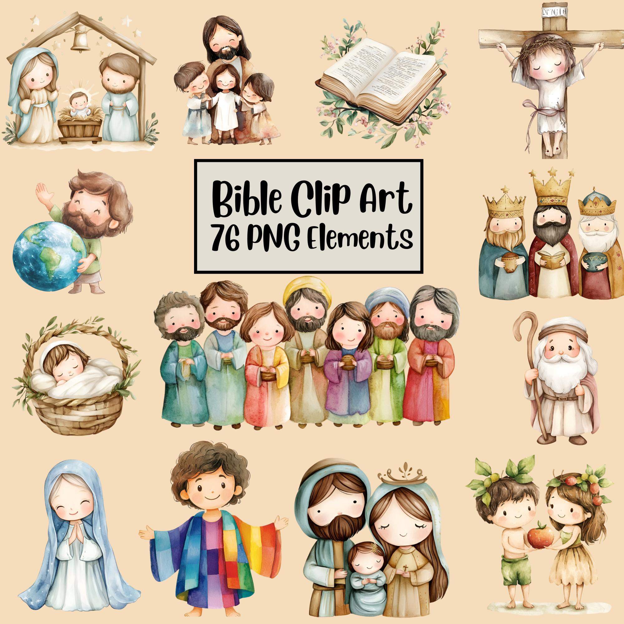 Bible Stories Clipart Bundle, Christianity Clipart, Biblical Characters ...