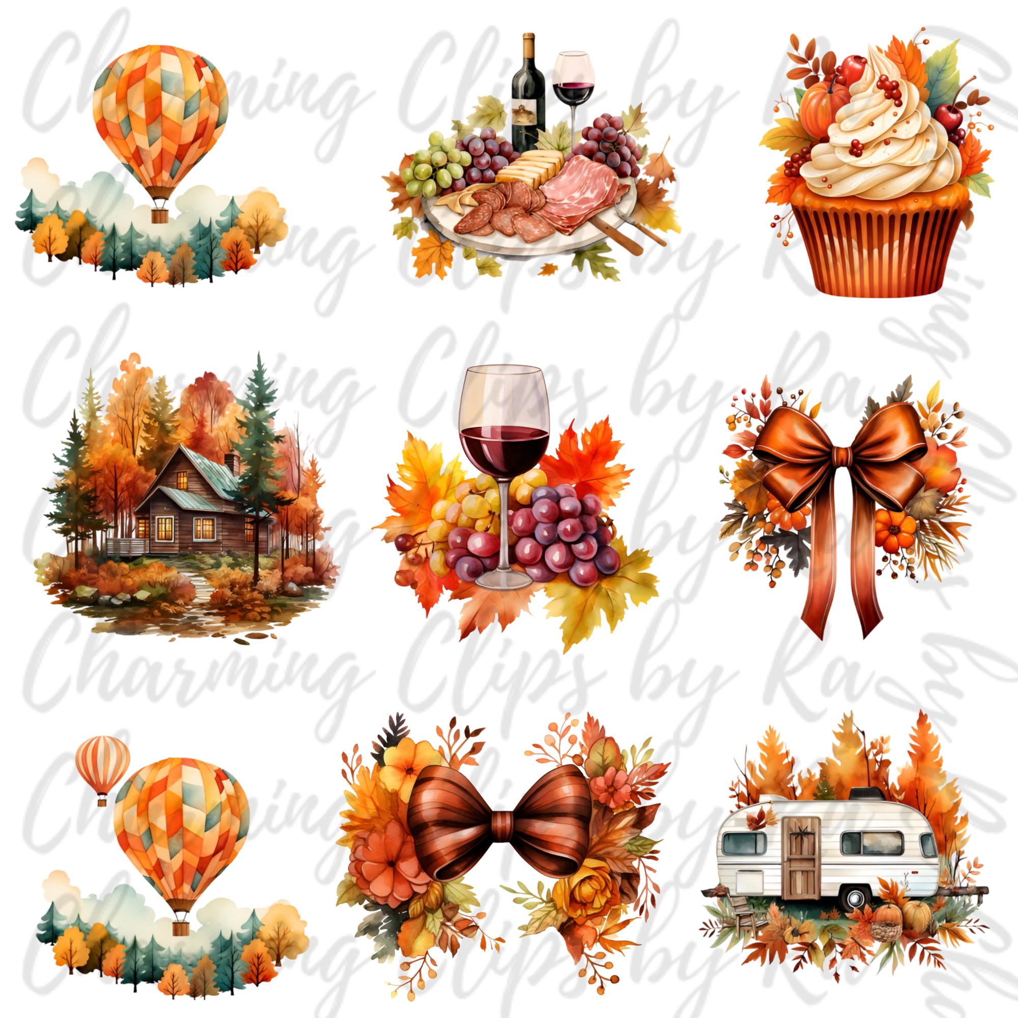 Autumn Days Clipart, Fall Elements, Fall Vibe Clipart, Cozy Fall Png ...