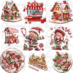 Christmas Candyland Clipart, Sweets PNG Bundle, Candy Sublimation ...