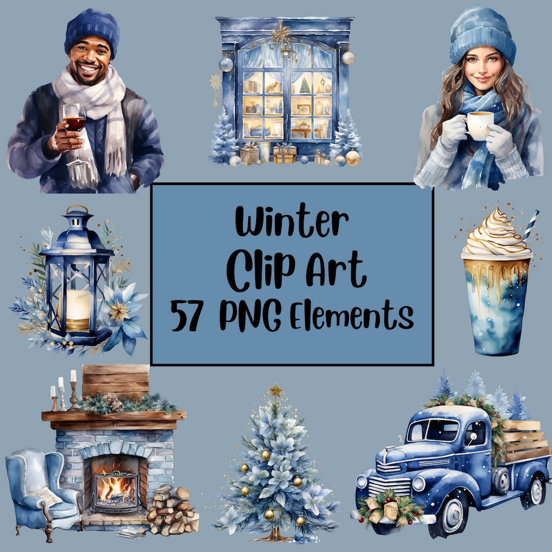 Watercolor Winter Clipart, Holiday Clipart, Winter Woodland, Animals ...