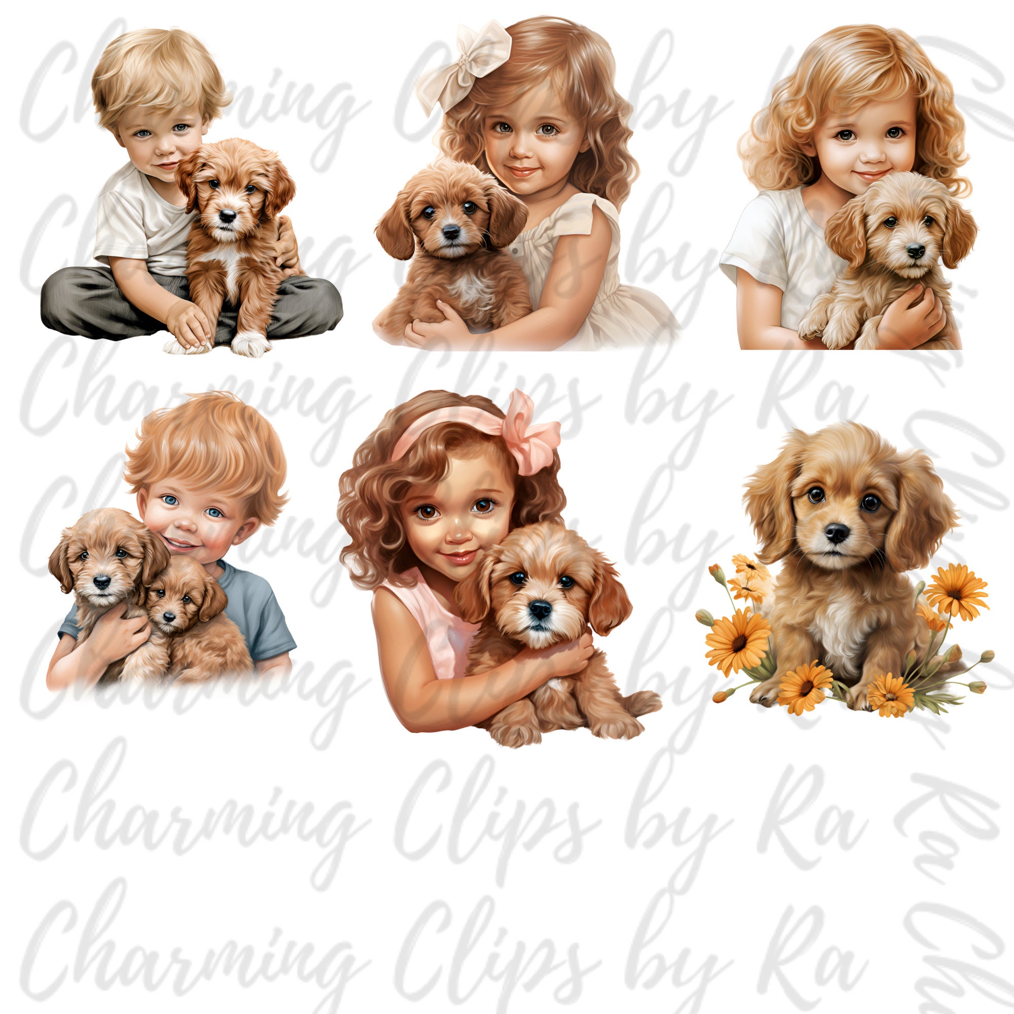 Cavapoo Clipart Dog Graphics Dogs Illustrations Dog Clipart Bundle Cute ...