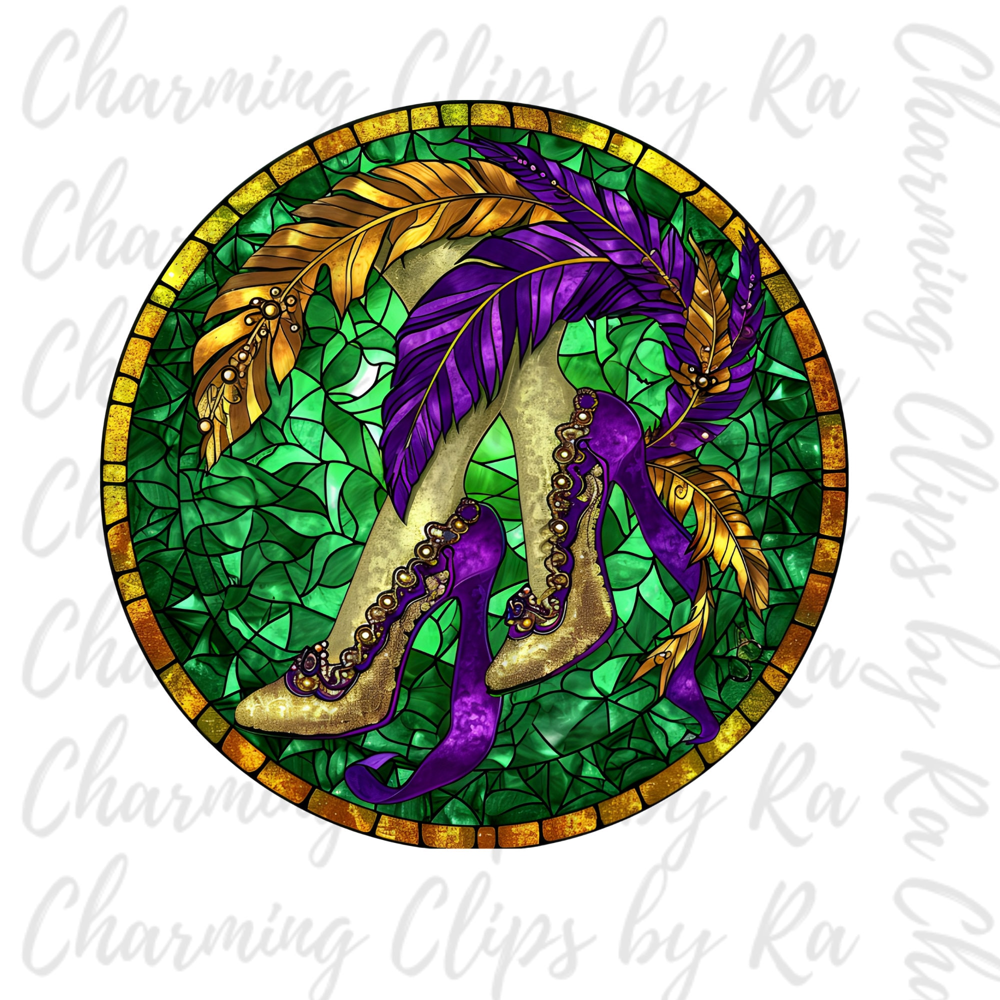 Mardi Gras Stained Glass Round Clipart, Mardi Gras Mask PNG, Window ...