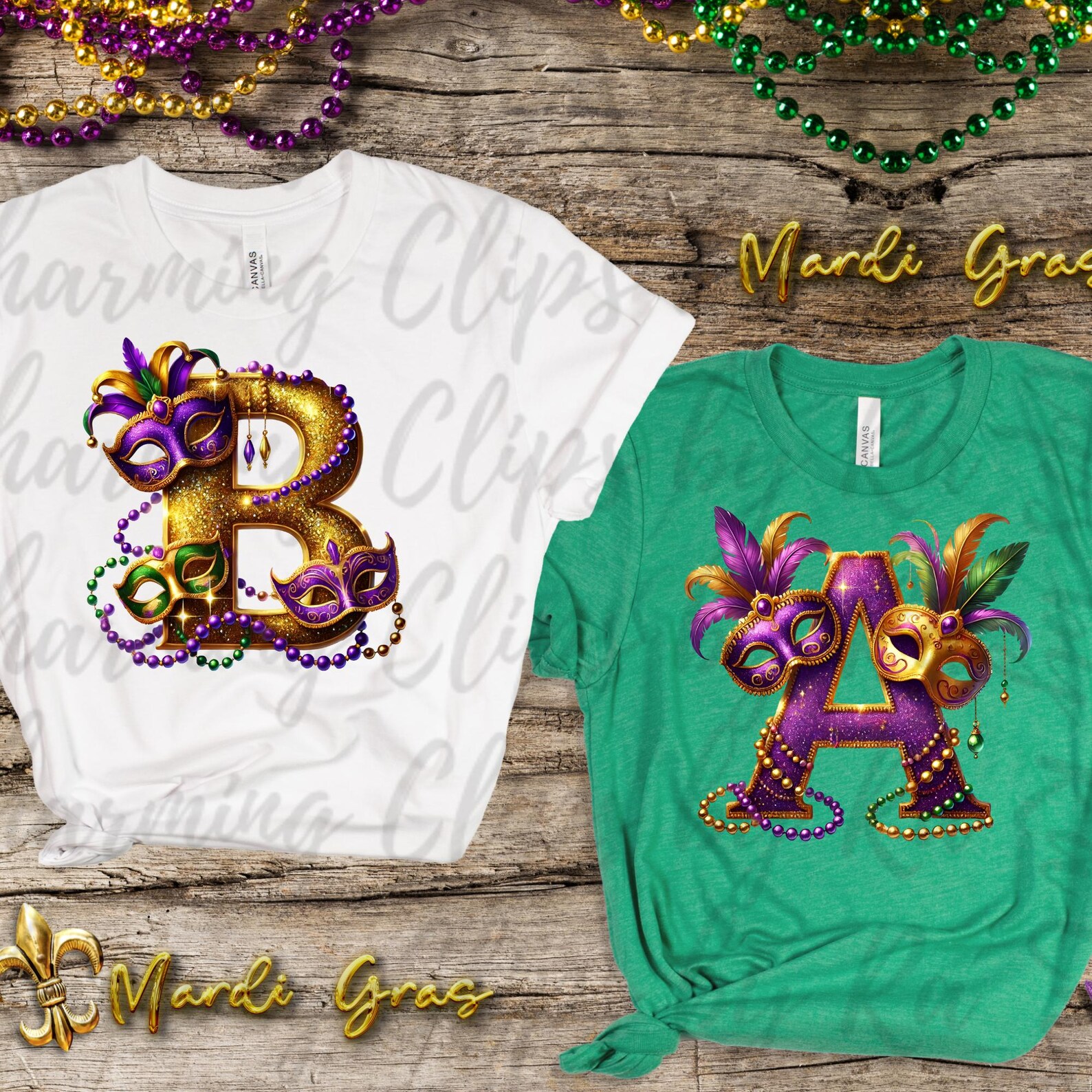 Mardi Gras Alphabet PNG, Mardi Gras Letters, Monogram PNG, Sublimation ...