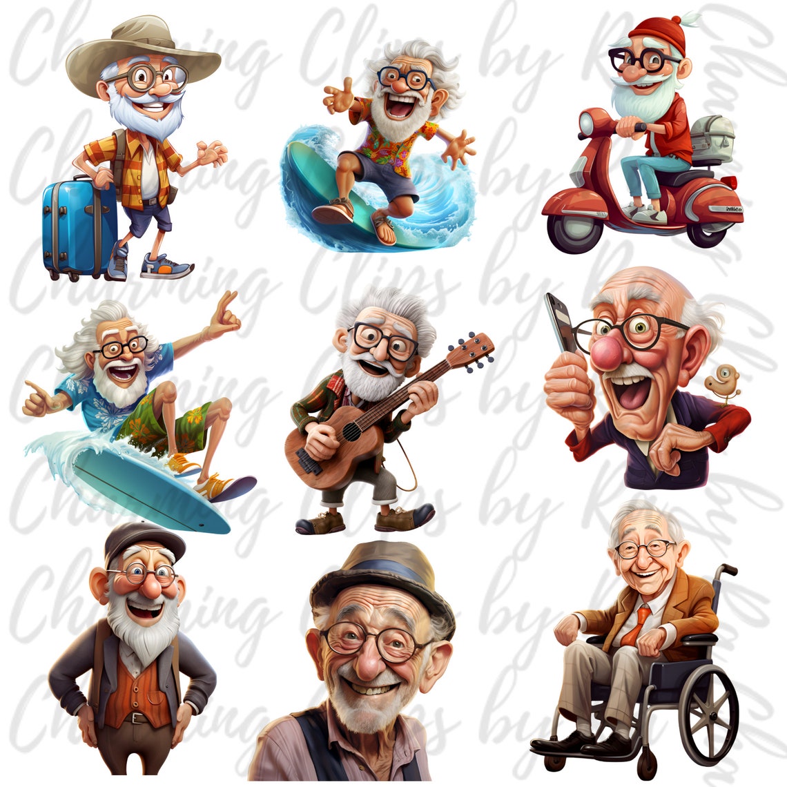Lustiger alter Mann Clipart, ältere Menschen Clipart, Opa Clipart ...