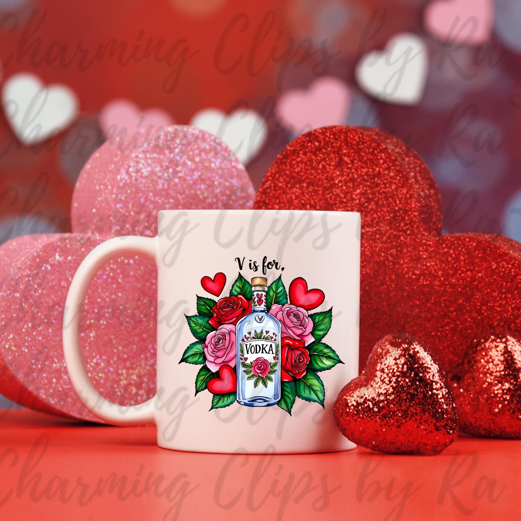 V is for Vodka Anti Valentine Png, Trendy Valentine Png, Funny Drinking ...