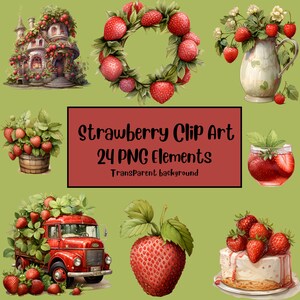 Watercolor Strawberry Clipart, Strawberry Farm, Strawberry Truck ...