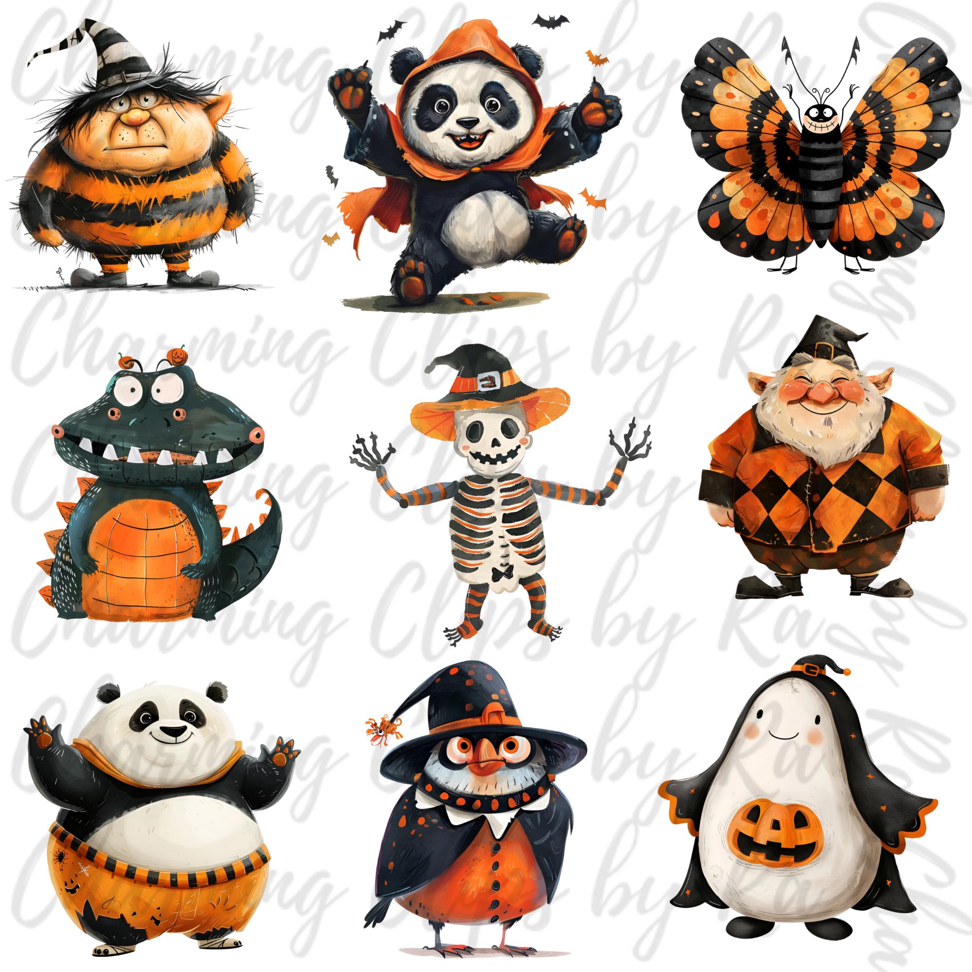 Halloween Clipart Bundle, Cute Halloween Characters, Halloween Cuteness ...