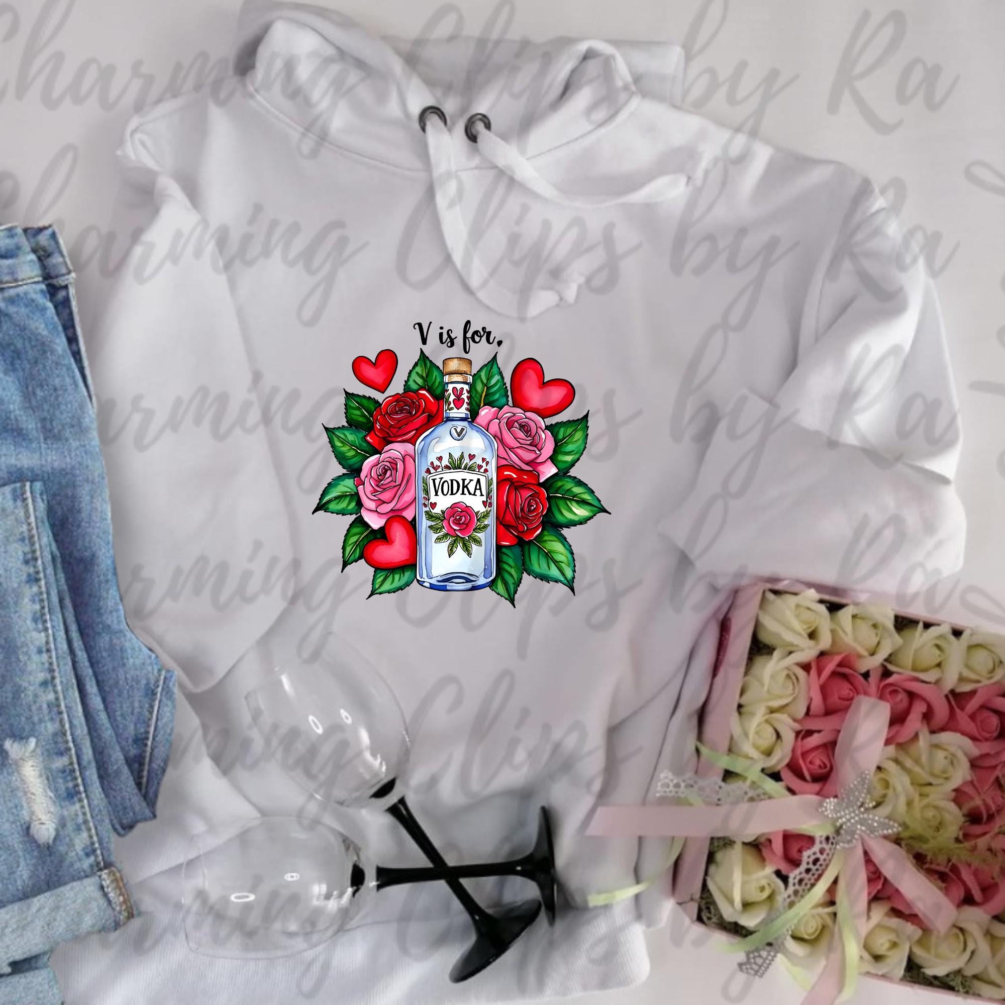 V is for Vodka Anti Valentine Png, Trendy Valentine Png, Funny Drinking ...