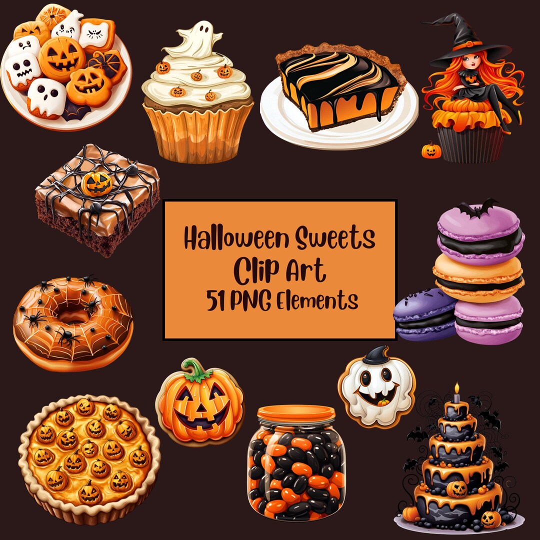 Halloween Sweets Clipart, Candy Clipart, Halloween Treats, Candyland ...