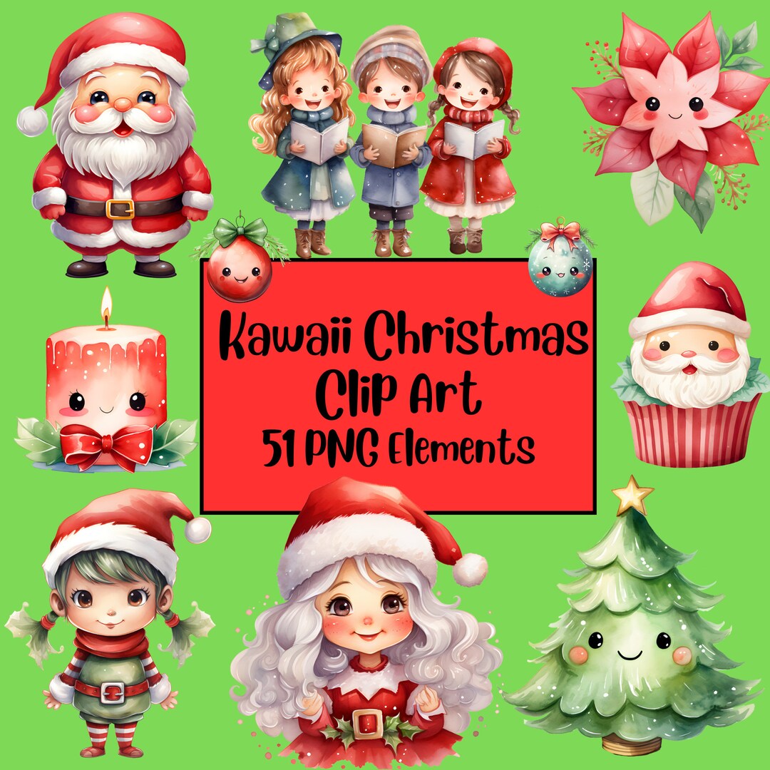 Kawaii Christmas Clipart, Christmas Clipart Cuteness, Christmas Clipart ...