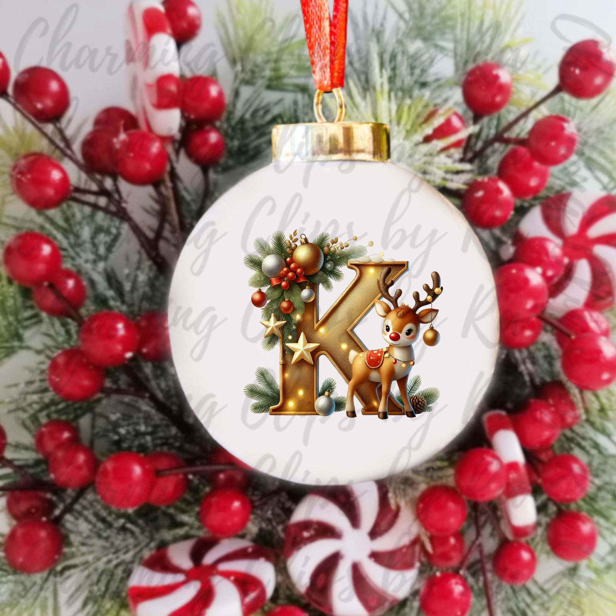 Christmas Alphabet PNG, Reindeer Clipart, Reindeer Alphabet, Christmas ...