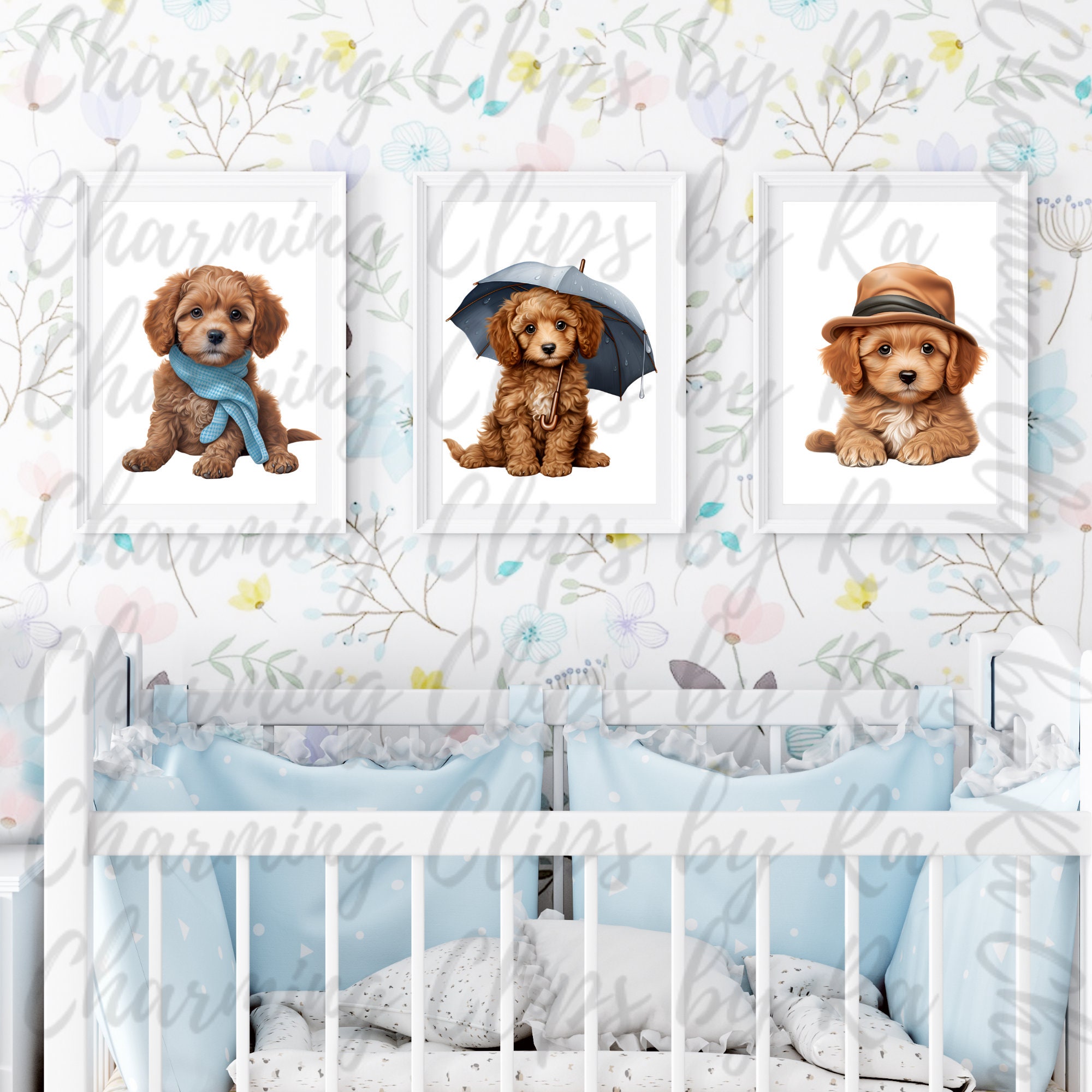 Cavapoo Clipart Dog Graphics Dogs Illustrations Dog Clipart Bundle Cute ...