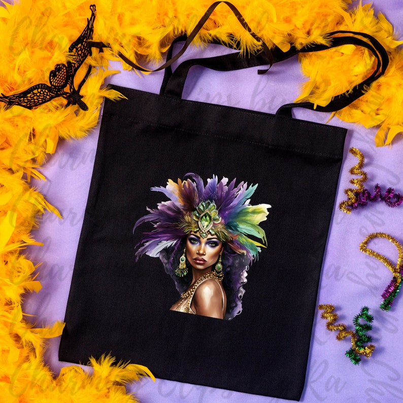 Mardi Gras Black Woman Watercolor Clipart, Mardi Gras Mask PNG ...
