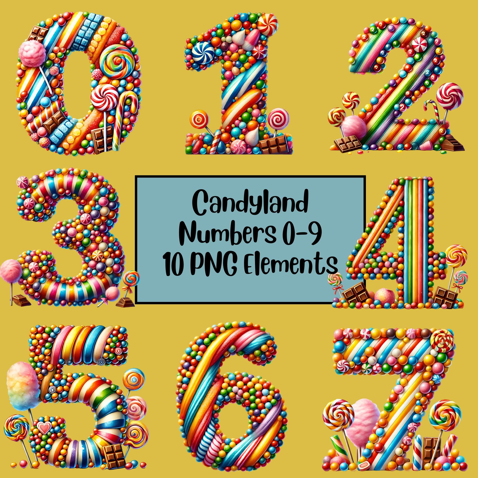 Candyland Clipart, Candyland Numbers, Birthday Sweets, Candy Shop ...