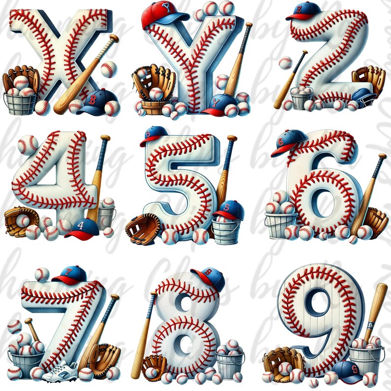 Baseball Alphabet Clipart, Baseball Clipart Bundle, Baseball Alphabet ...