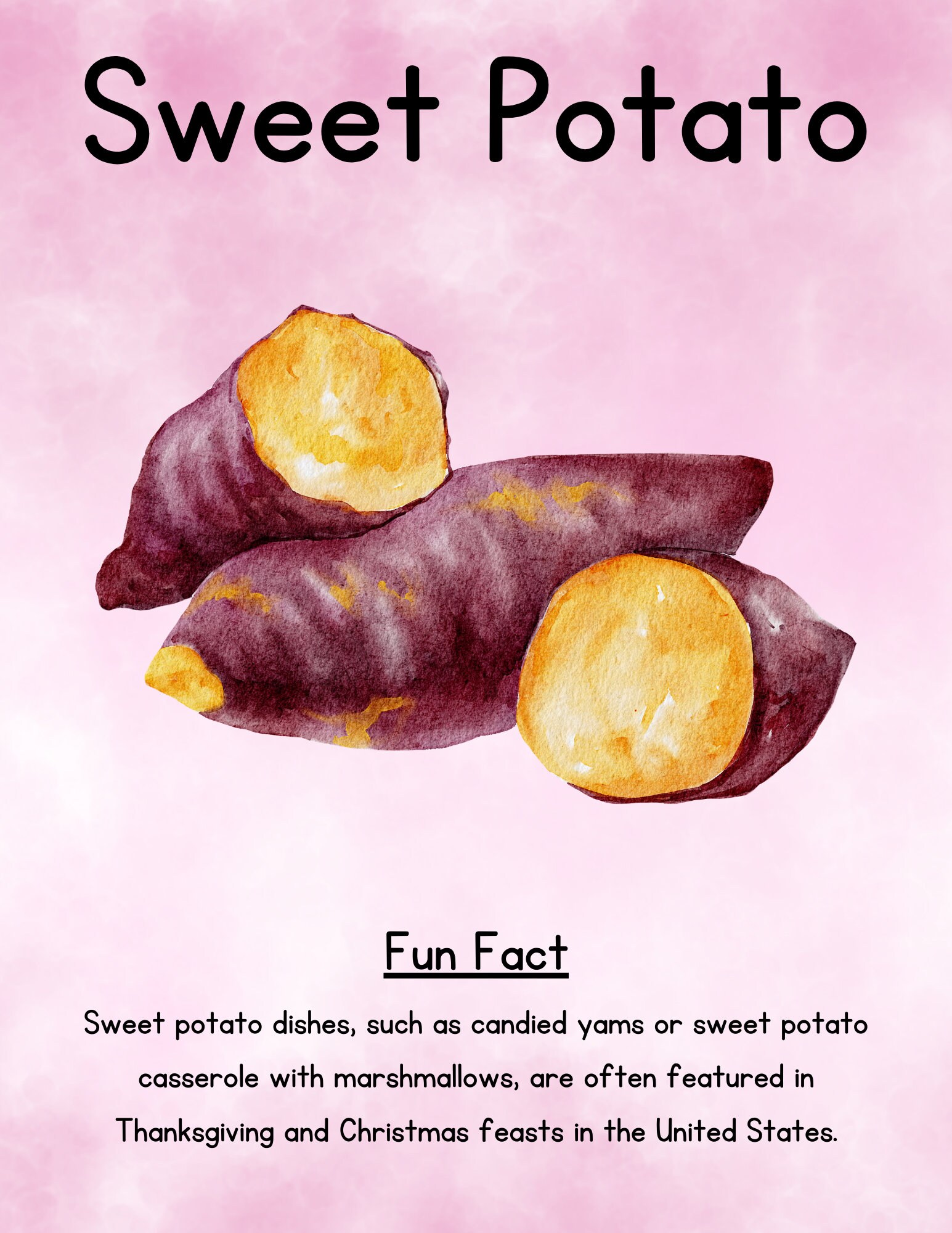 Watercolor Vegetable Posters With Fun Facts Corn, Broccoli, Bell Pepper ...