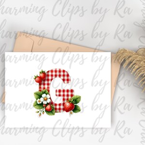 Strawberry Alphabet PNG Bundle, Strawberry First Birthday Clipart, Cute ...