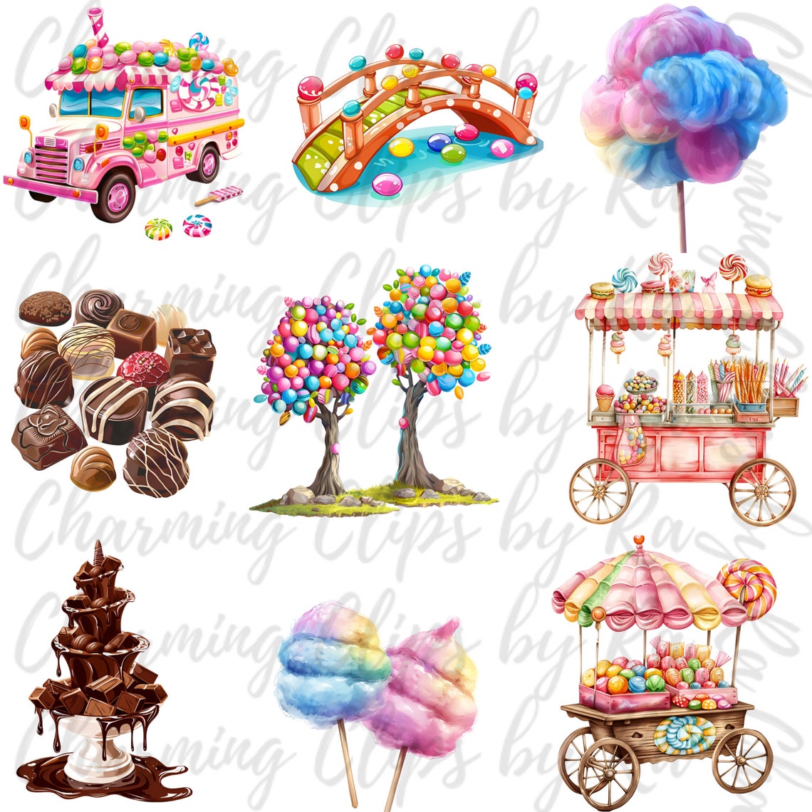 Candyland Clipart, Sweets PNG Bundle, Candy Sublimation, Candy Shop ...