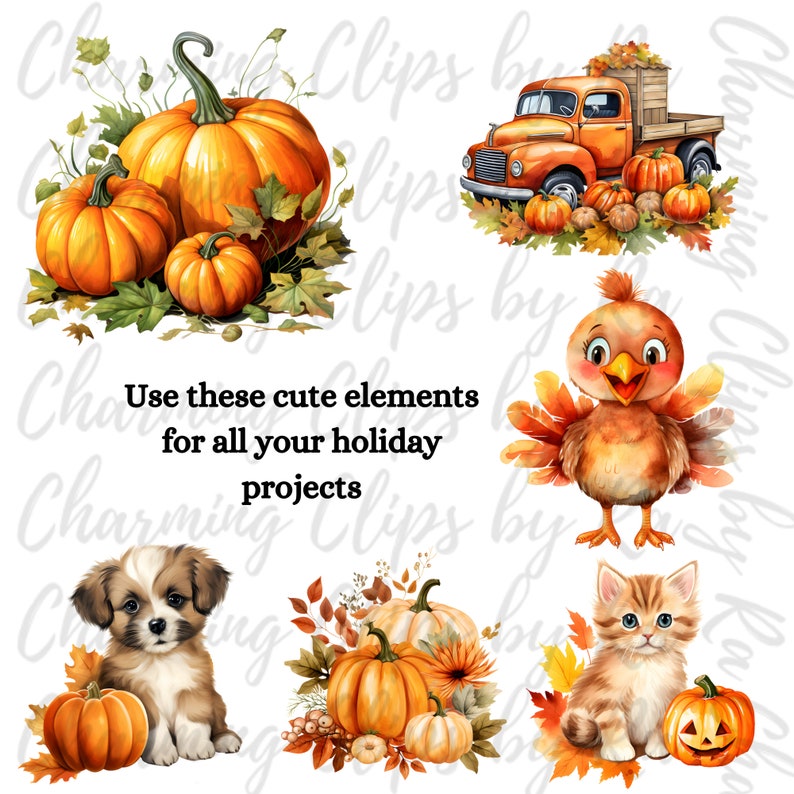 Fall Vibe Clipart, Autumn Clipart, Fall Floral, Fall Wreath, Autumn ...