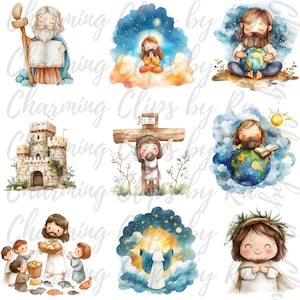 Bible Stories Clipart Bundle, Christianity Clipart, Biblical Characters ...
