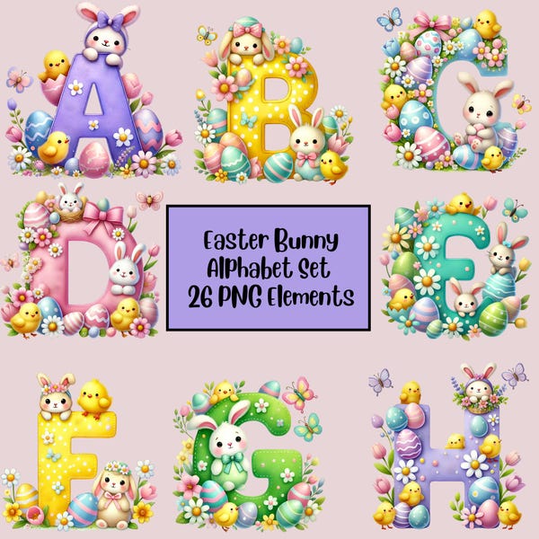 Easter Alphabet - Etsy