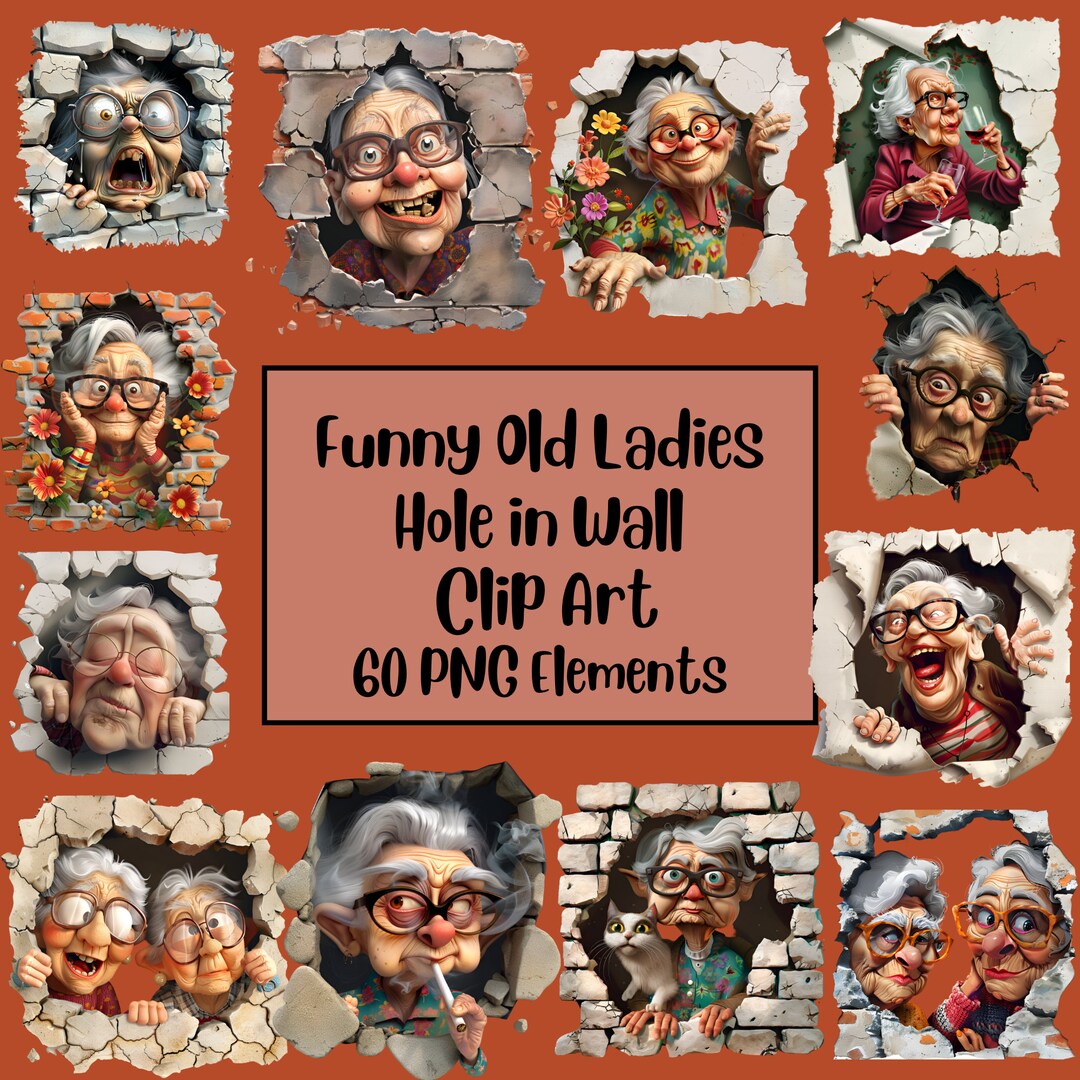 Funny Old Ladies Clipart, Breakthough, Elderly Clipart, Cute Grandma ...