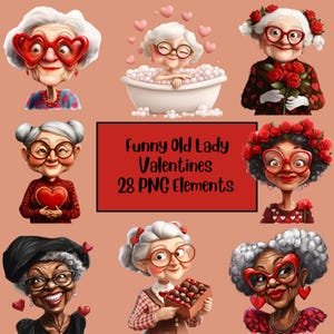 Funny Old Ladies Clipart, Valentines Old Ladies, Elderly Clipart ...