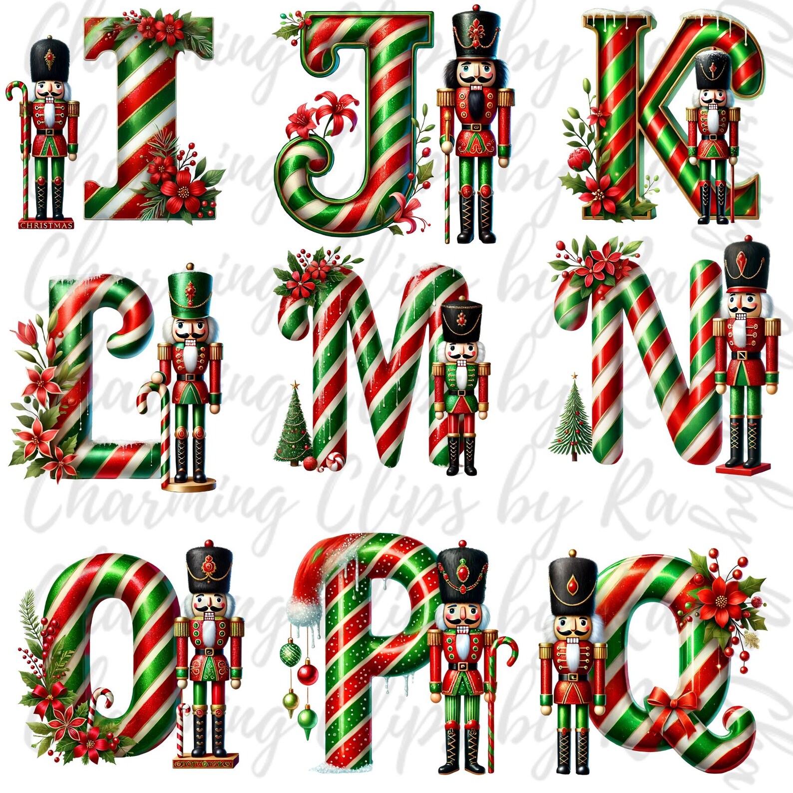 Christmas Alphabet PNG Bundle, Nutcracker Letters PNG, Christmas ...