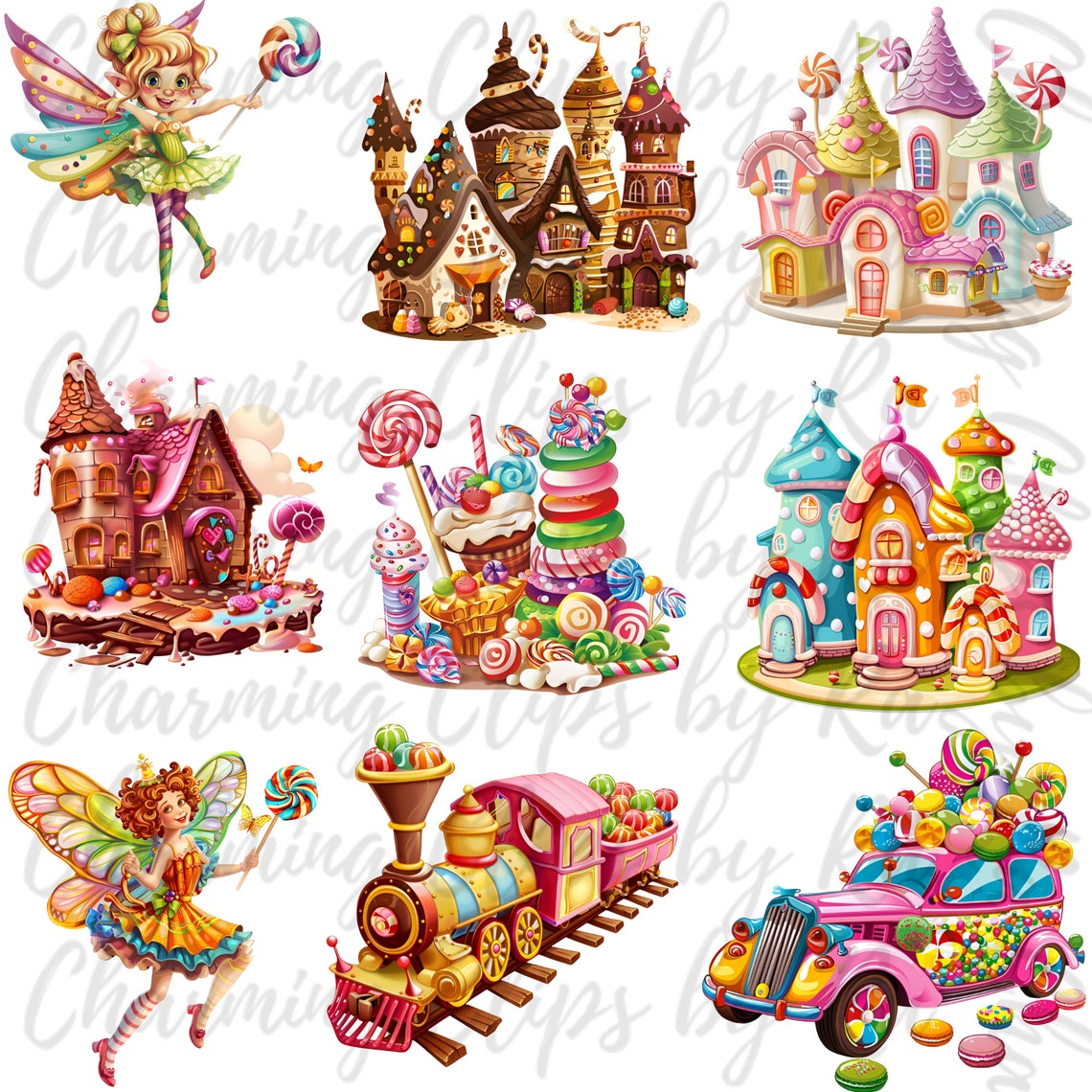 Candyland Clipart, Sweets PNG Bundle, Candy Sublimation, Candy Shop ...
