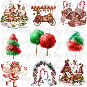 Christmas Candyland Clipart, Sweets PNG Bundle, Candy Sublimation ...