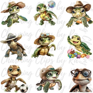 Cute Sea Turtle Clipart | Baby Turtle Clipart | Cute Undersea ...