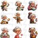 Funny Old Lady Sweets Bundle, Elderly Clipart, Cute Sweets Clipart, Old ...