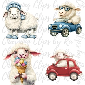 Quirky Sheep Clipart Bundle, Funny Farm Animal Graphics, Cute and Funny ...