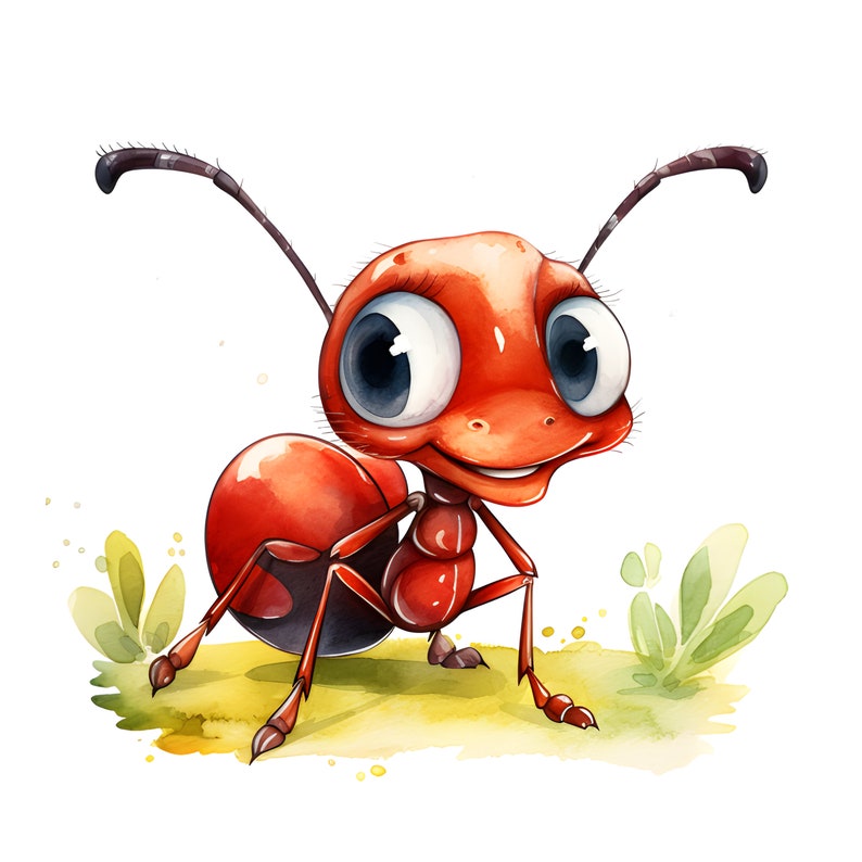 Watercolor Clipart Ant, Sublimination, Ant PNG, Children, Kids, Cute ...