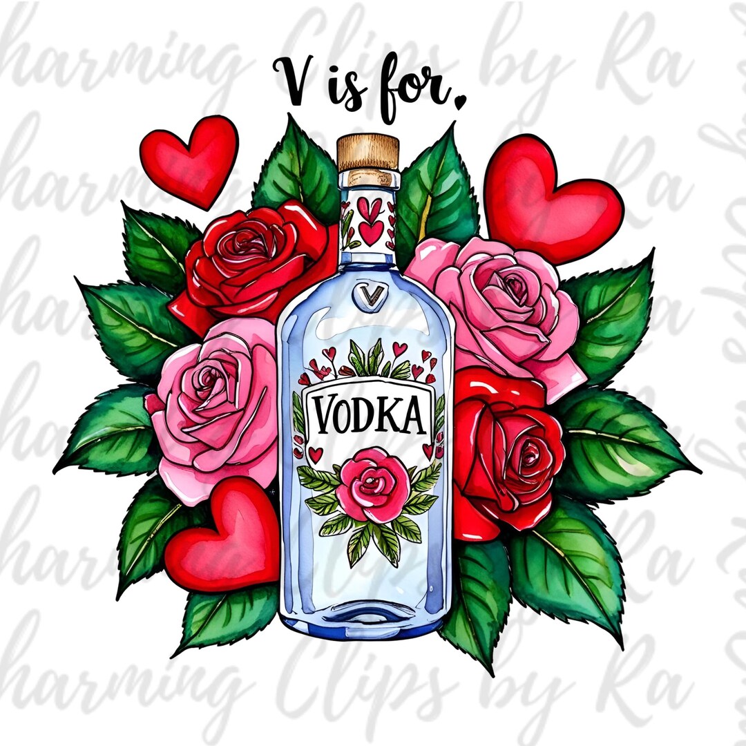 V is for Vodka Anti Valentine Png, Trendy Valentine Png, Funny Drinking ...