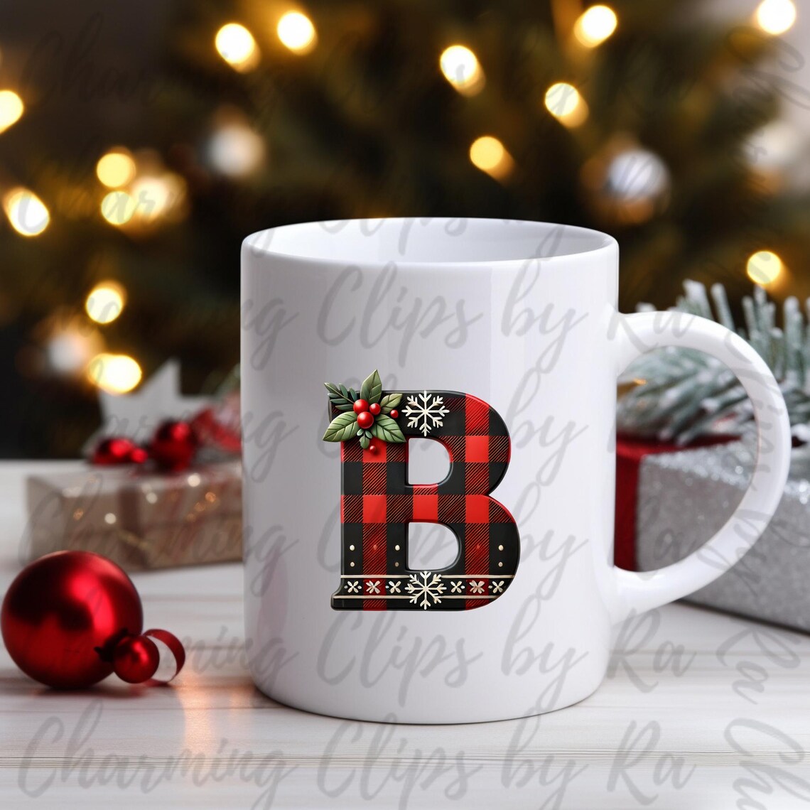 Christmas Alphabet PNG Bundle, Red Plaid Buffalo PNG, Christmas Letters ...