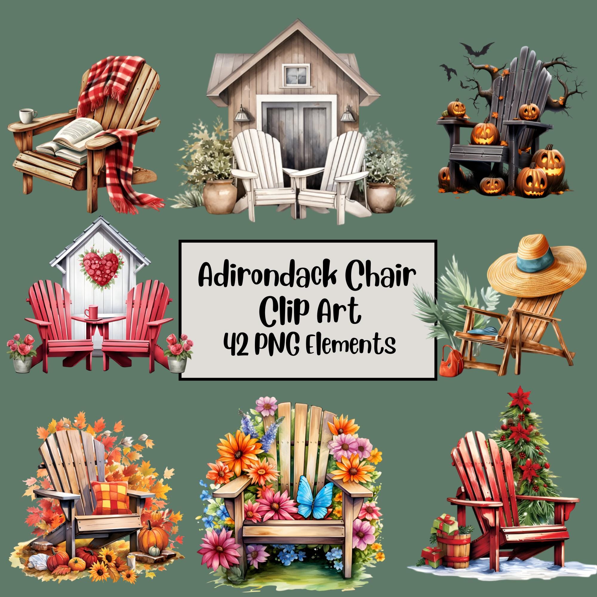 Adirondack Chair Clipart, Adirondack Chair Png, Beach Chair Png ...