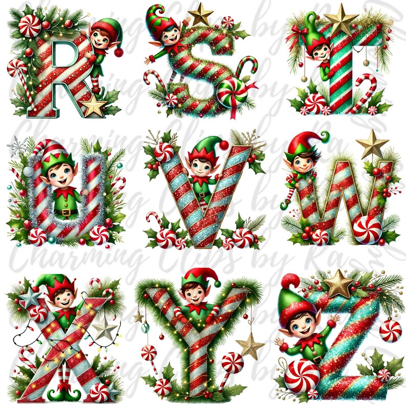 Christmas Alphabet PNG Bundle, Elf Letters PNG, Christmas Letters PNG ...