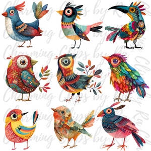 Quirky Bird Clipart | Funny Bird Png | Cute Caricature Birds | Bird ...